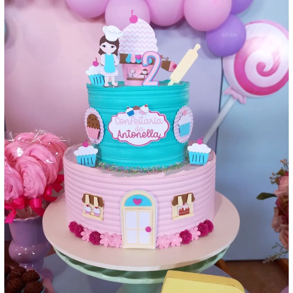 Topo de Bolo Personalizado Confeiteira/cozinheira /Topper de Bolo ...