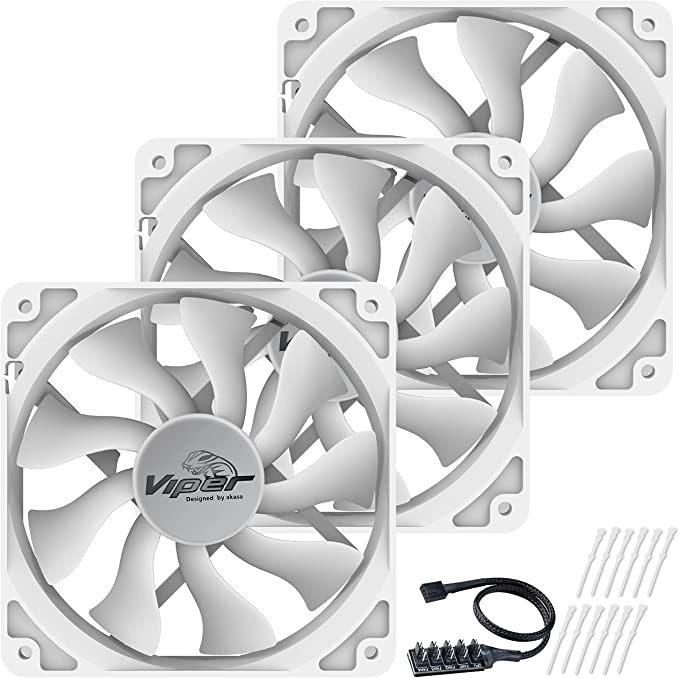 Kit Fans 120mm Akasa Viper de Alto Desempenho e Fluxo de Ar PWM 4 Pinos ...