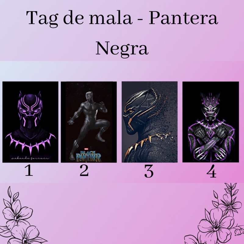 Tag de mala Plastificada - Pantera Negra | Shopee Brasil