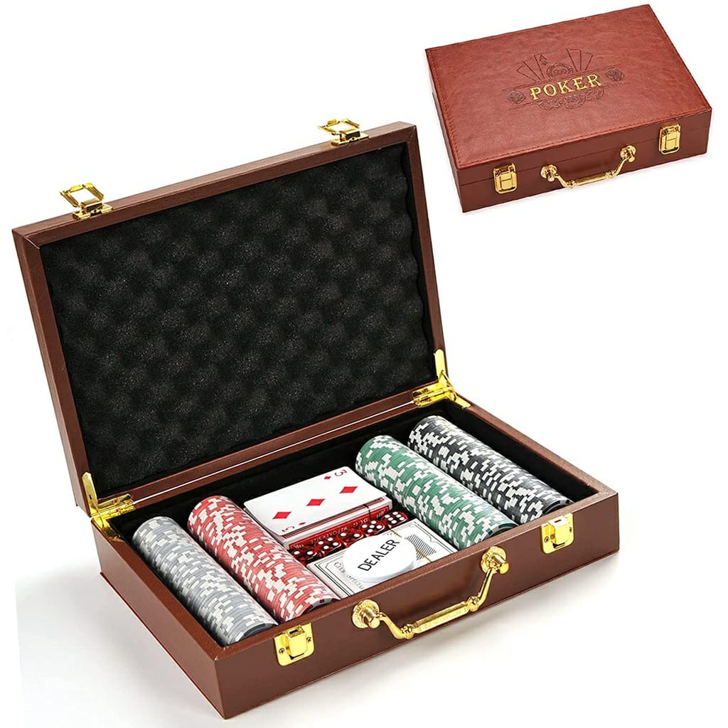 Kit Conjunto Poker Maleta Couro- Poker Game Set 200PC - Desconto no Preço