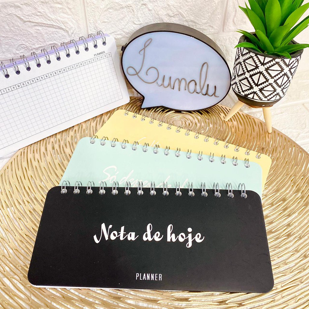 Planner Semanal 21x10x1,5cm Agenda Espiral 78 folhas - LUNALU | Shopee ...