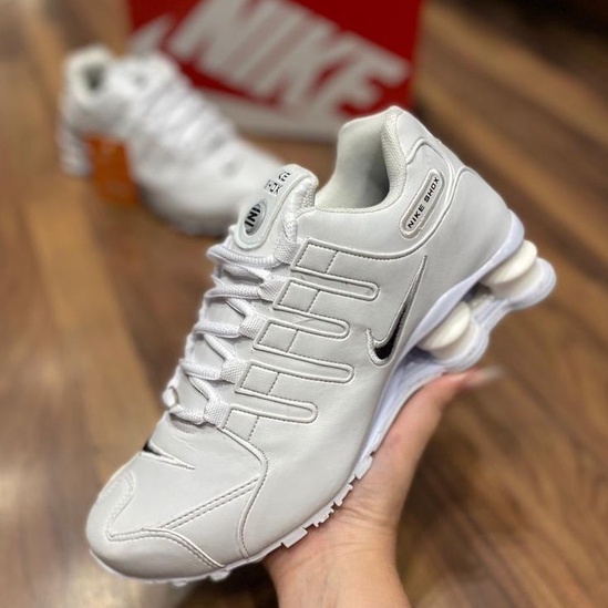 Tenis Masculino Nike Shox Nz 4 Quatro Molas Em Couro Original | Shopee ...