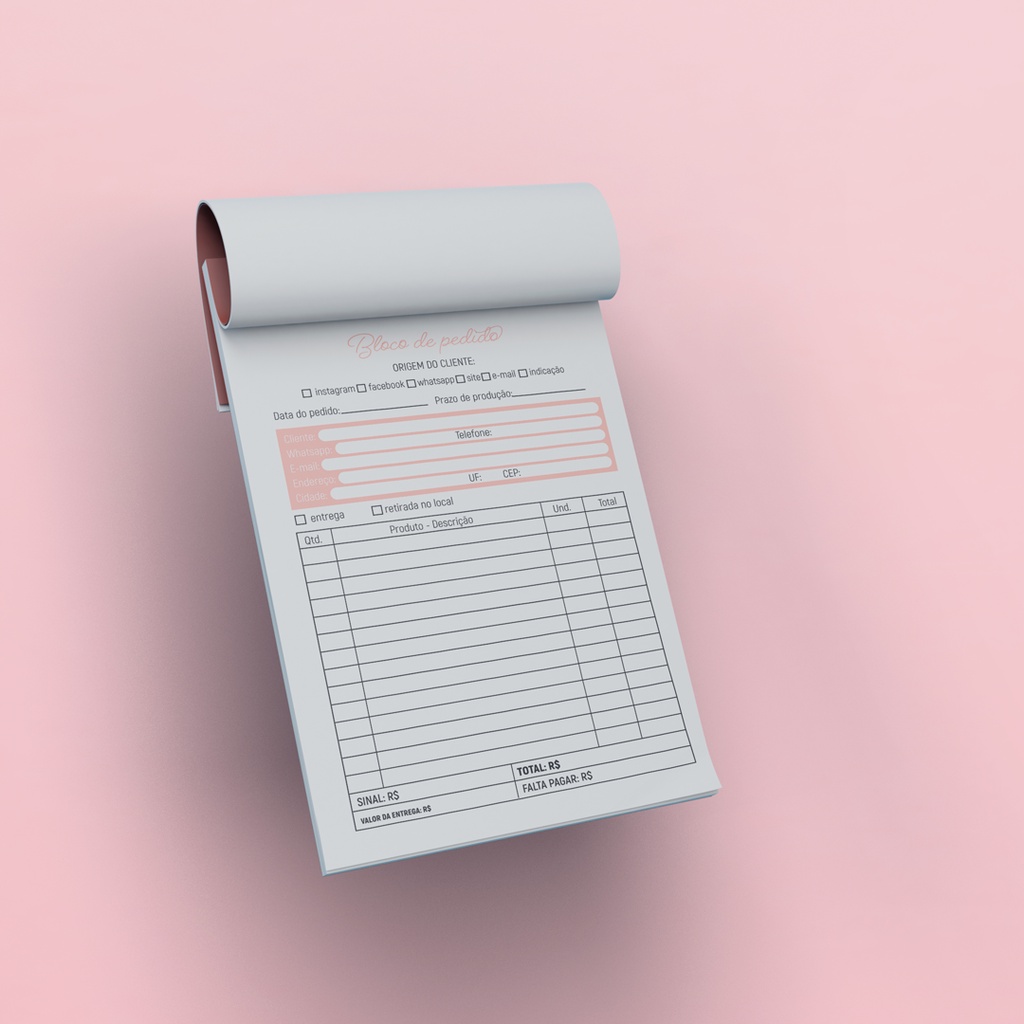 Bloco de pedidos - controle de pedidos - bloco para anotar pedidos ...