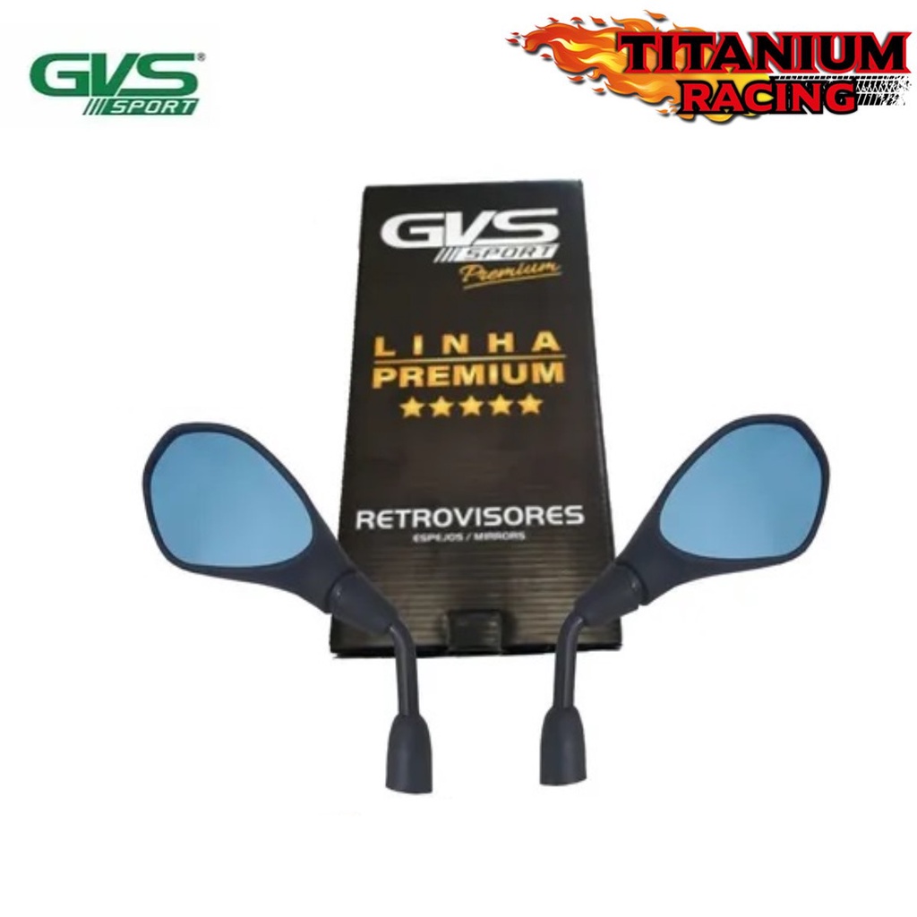 Retrovisor F800 Haste Curta Lente Convexa Azul Fixo Original Gvs
