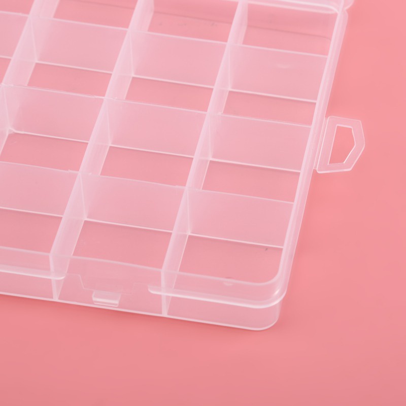 24 Grid Transparent Pp Plastic Storage Box | Shopee Brasil