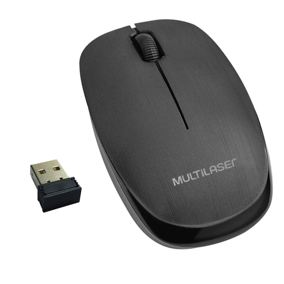 Mouse Sem Fio Wireless 2.4ghz 1200 DPI Multilaser MO251 Adaptador ...