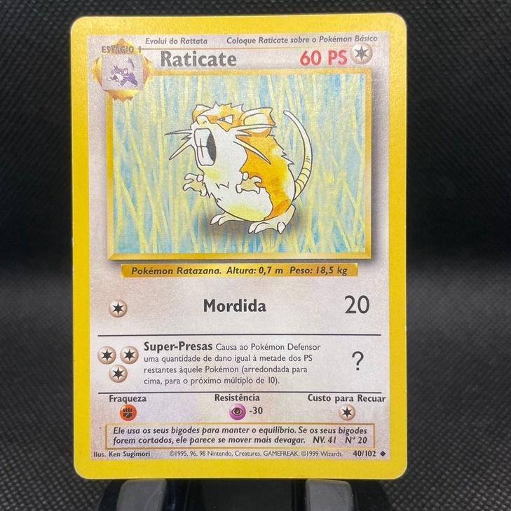 Raticate 40/102 Base Set 1999 Pokemon TCG Antiga - Escorrega o Preço