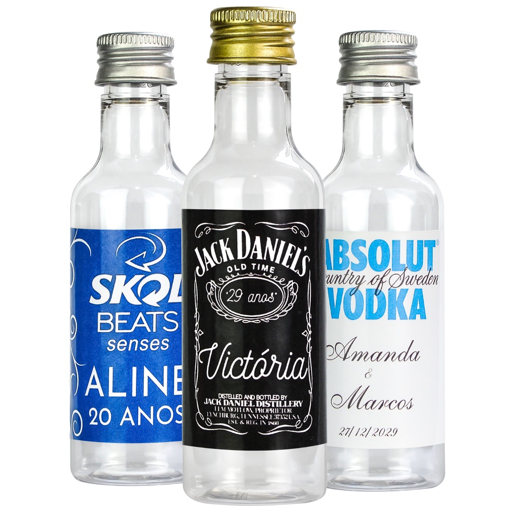 100 Mini Garrafinhas Personalizadas 50ml Lembrancinhas Festas Brindes Personalizados | Shopee Brasil