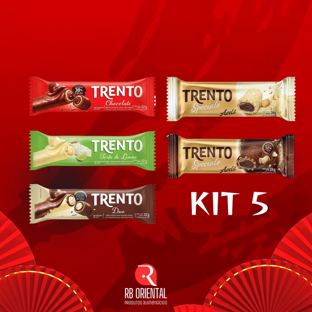 Kit Chocolate Trento - 5 Unidades Diversos Sabores | Shopee Brasil