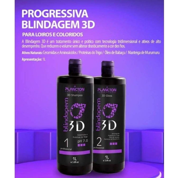 Kit 3D Blindagem Dinâmica-Progressiva Sem Formol Plancton-1L | Shopee Brasil