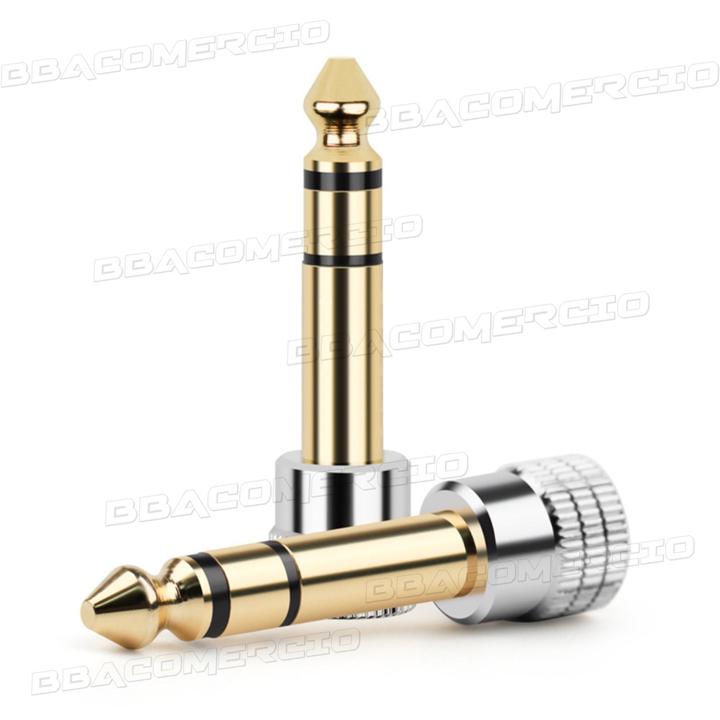 Adaptador P10 Fone P2 Com Rosca Banhado a Ouro Pro Akg Koss Sony (1 Uni ...