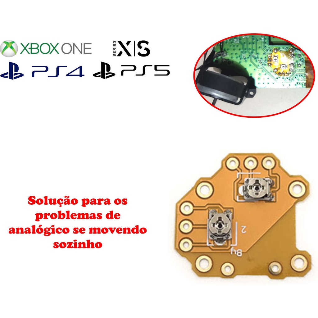 Drift Fix para reparo de analógico 3D de controles de XBOX One, Series, PS4, PS5 e outros ...