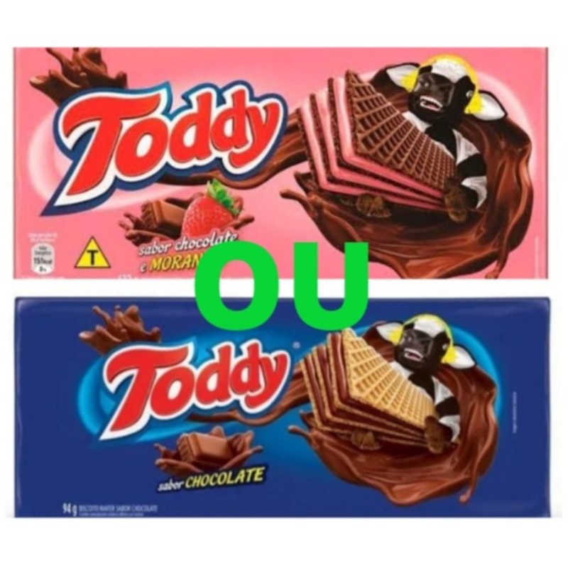 Waffer Recheado Toddy Sabor Morango Ou Chocolate 94g | Shopee Brasil