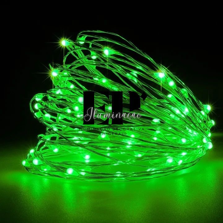 Fio Fada 100 Leds Verde 10 Metros USB ou Pilha | Shopee Brasil
