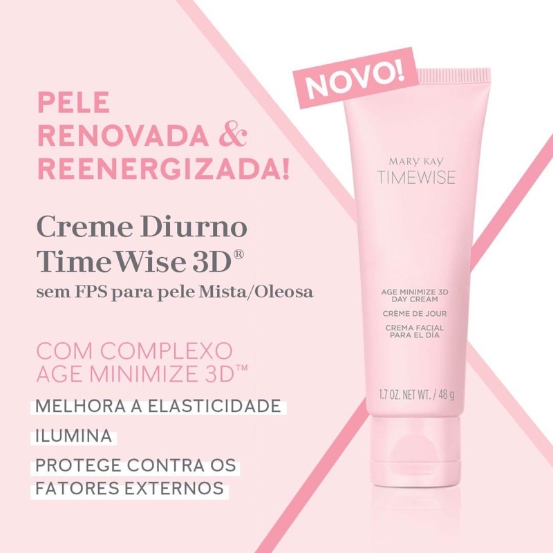 Creme Diurno SEM FPS TimeWise 3D Mista/Oleosa- MARY KAY | Shopee Brasil
