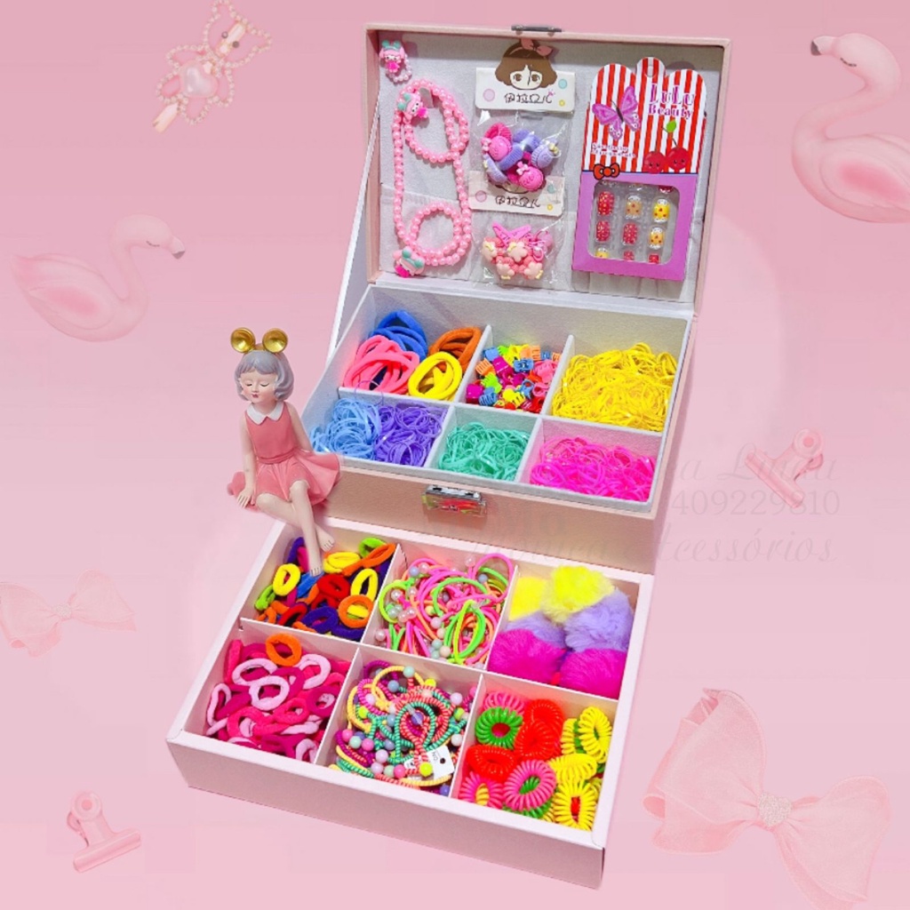 kit acessorios de cabelo infantil com 10 modelos diversos Presente de ...