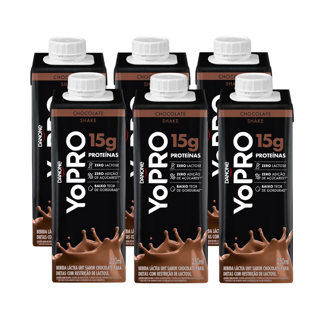 Pack 6 Unidades YoPRO Chocolate 15G Protein 250ml | Shopee Brasil