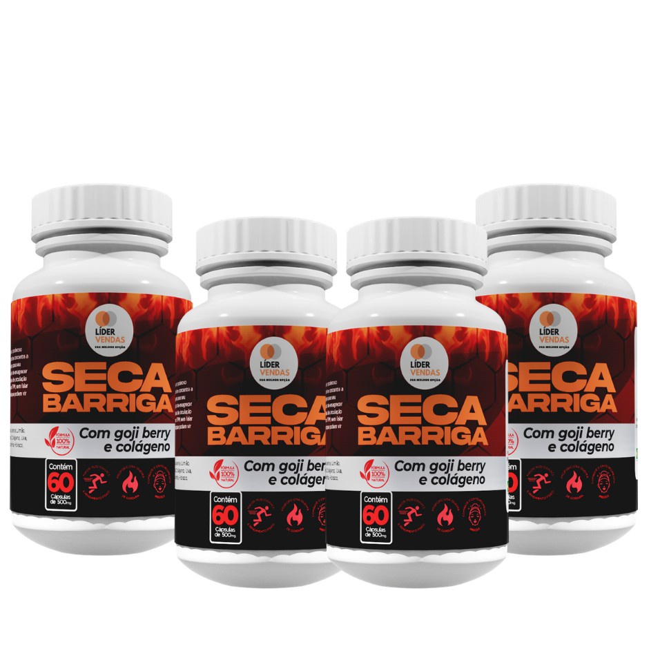 Kit com 4 seca barriga 60 cápsulas cada 500mg | Shopee Brasil