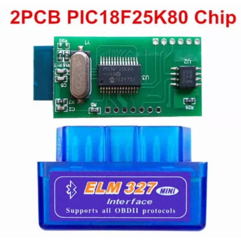 Scanner ELM 327 2PCB PIC18F25K80 CHIP bluetooth, Bluetooth v1.5, android, ios,obd2 | Shopee Brasil
