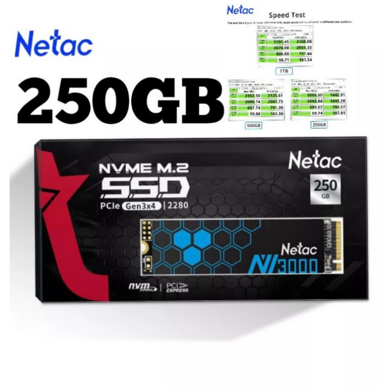 Ssd Netac 3000 mbs 250gb Nvme M.2 Pcie Gen3x4 estoque no Brasil ...