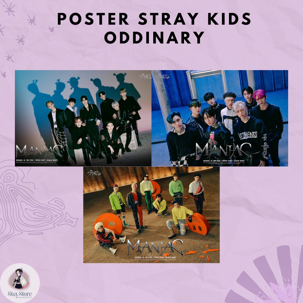 Poster Stray Kids Oddinary "Maniac" 20x30cm A4 Eclusivo Cartaz K-Pop ...