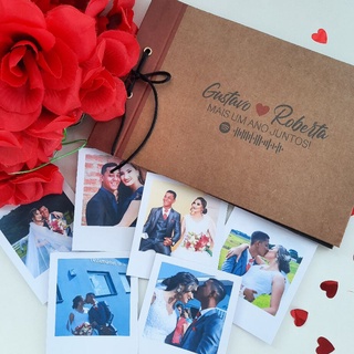 Scrapbook Caderno Album de Fotos com QR Code Spotify Capa Dura 23x16 ...