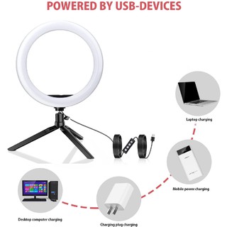Ring Light Iluminador Selfie Makeup + Tripé De Mesa Luz Led 6 polegadas para Maquiador Youtuber ...