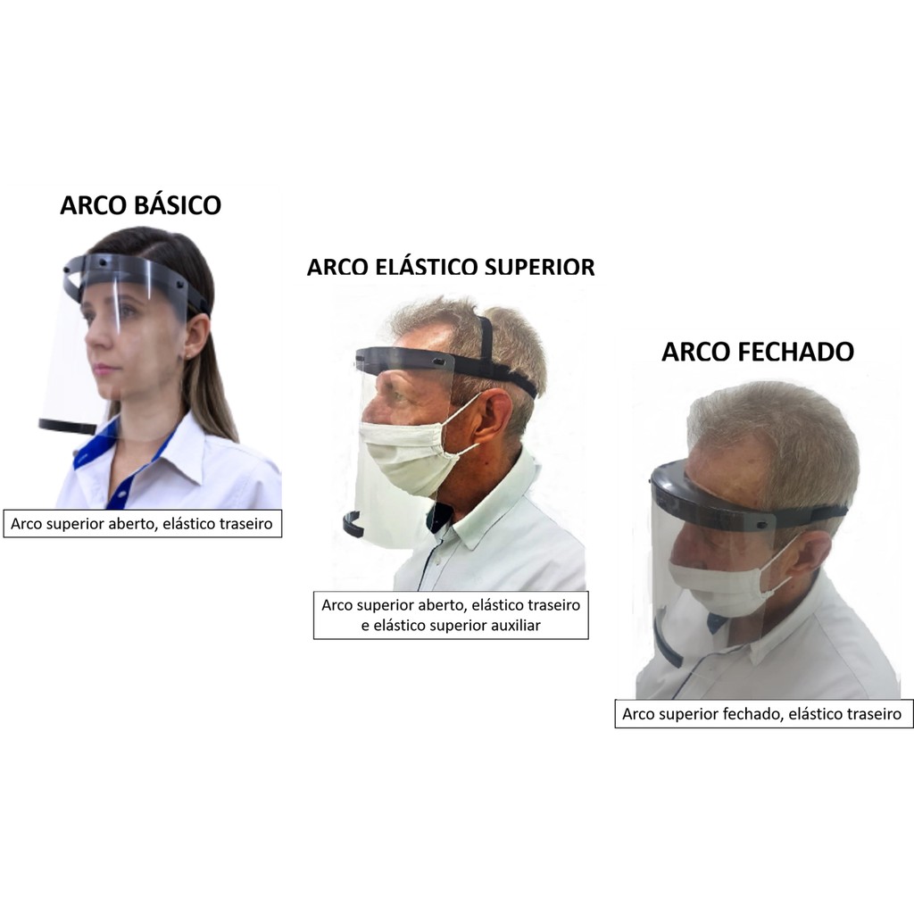 Face Shield Opcional Arco Diferente Modelo Tradicional Máscara de ...