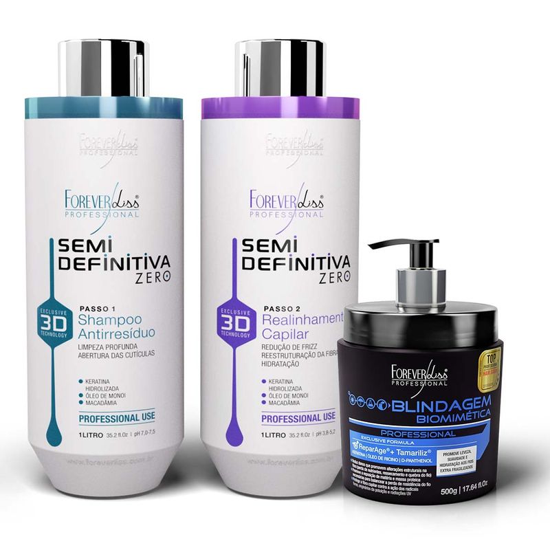 Kit Semi Definitiva Forever Liss + Blindagem Capilar Forever Liss ...