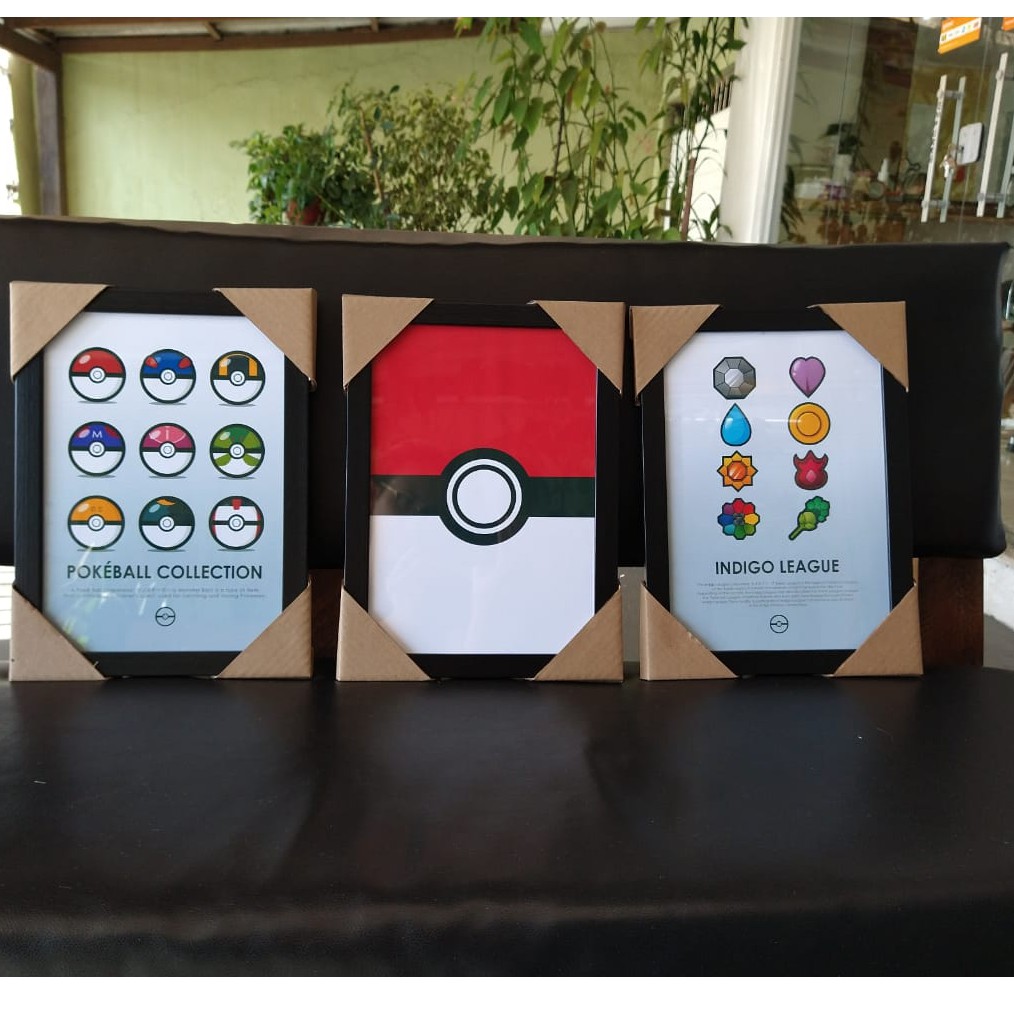 Quadros decorativos Pokémon Pokebola Pokéball Collection Insígnias ...