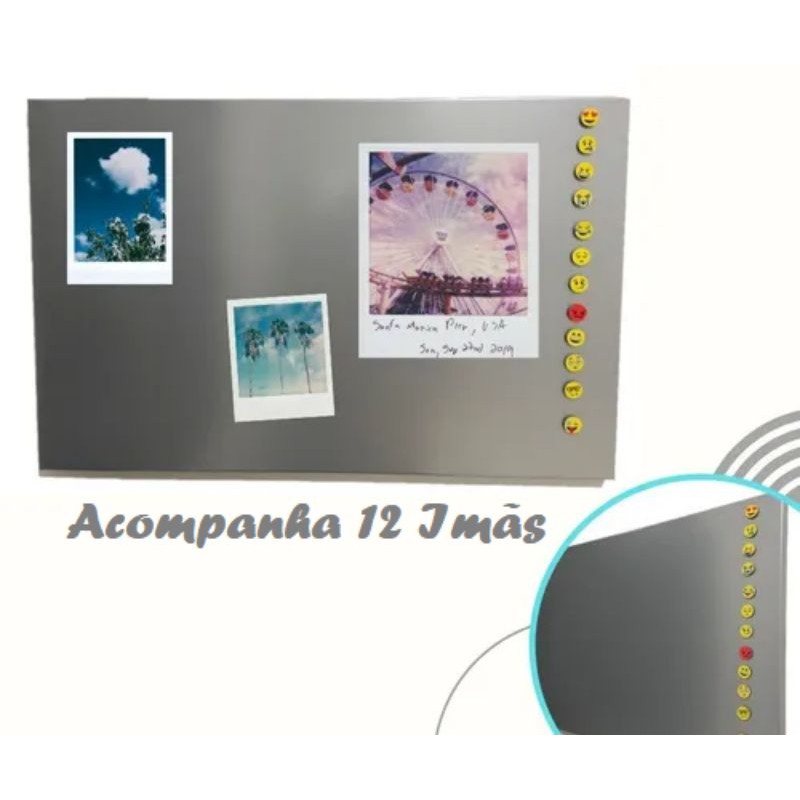 Painel De Fotos Com 12 Imãs Mural Quadro De Recados De Informações ...