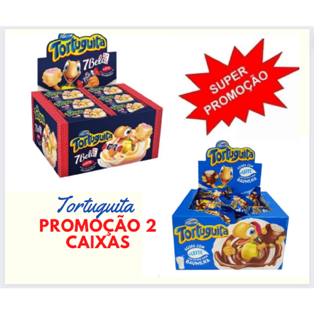 Chocolate Tortuguita c/ 24 Unidades Sabores BAUNILHA BALA 7 BELO KIT 2 ...