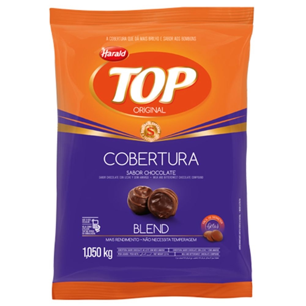 Cobertura Chocolate Fracionado Harald Top Chocolate Blend Gotas 1 kg ...