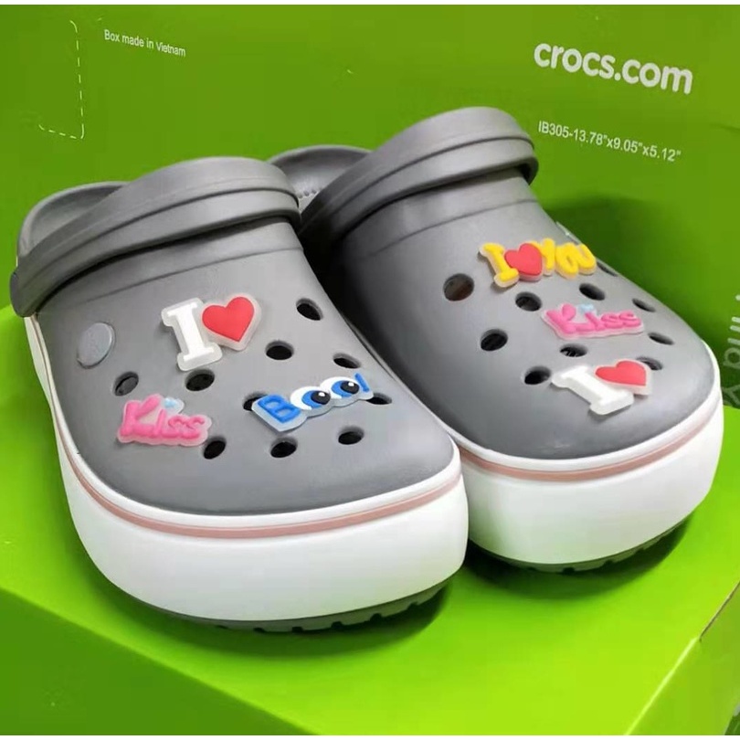 Crocs Plataforma Colorida Transparente Brilhante jibbitz | Shopee Brasil