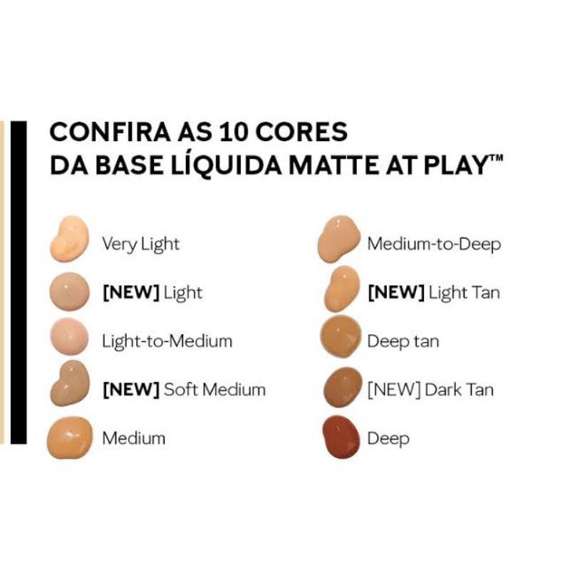 Base Matte Até Play todas as cores disponíveis. | Shopee Brasil
