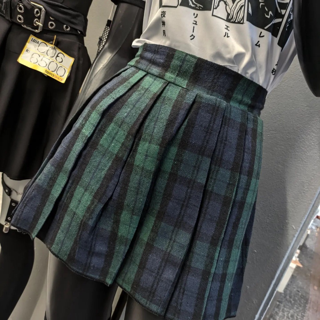 Saia Colegial Plissada Saia Xadrez Pregada Colegial egirl Cosplay Kpop | Shopee Brasil