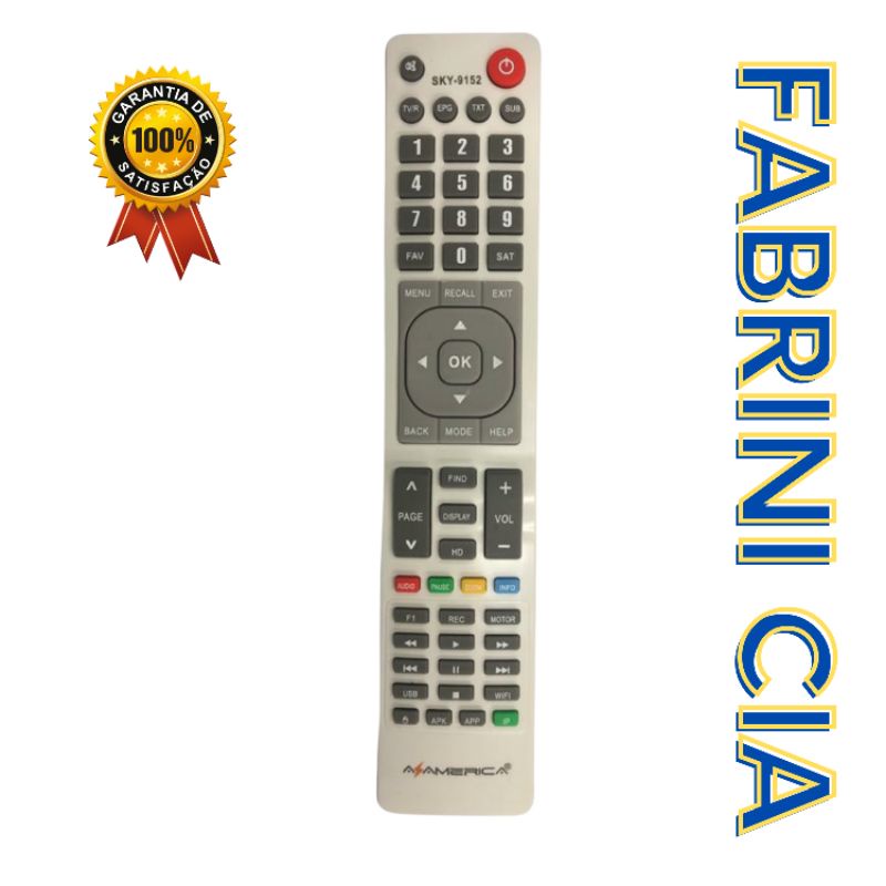 Controle Remoto para Receptor Azamerica S2015 - Branco | Shopee Brasil