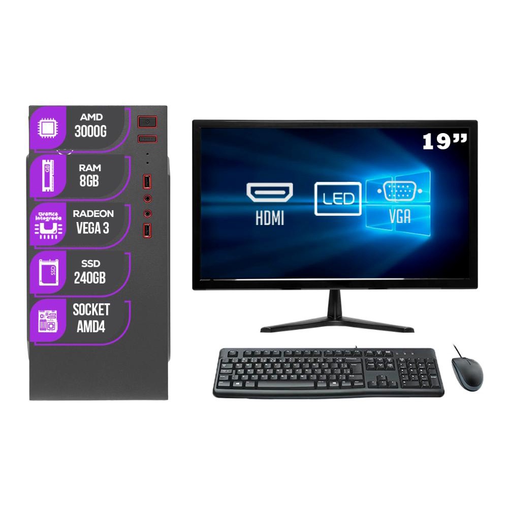 PC CPU Completo Mancer, AMD 3000G, 8GB DE RAM DDR4, SSD 240GB | Shopee ...