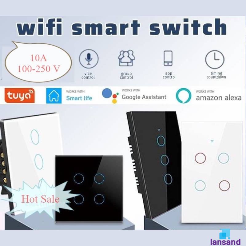 Tuya WiFi Touch Light Interruptor de Parede Inteligente Fio Neutro ...