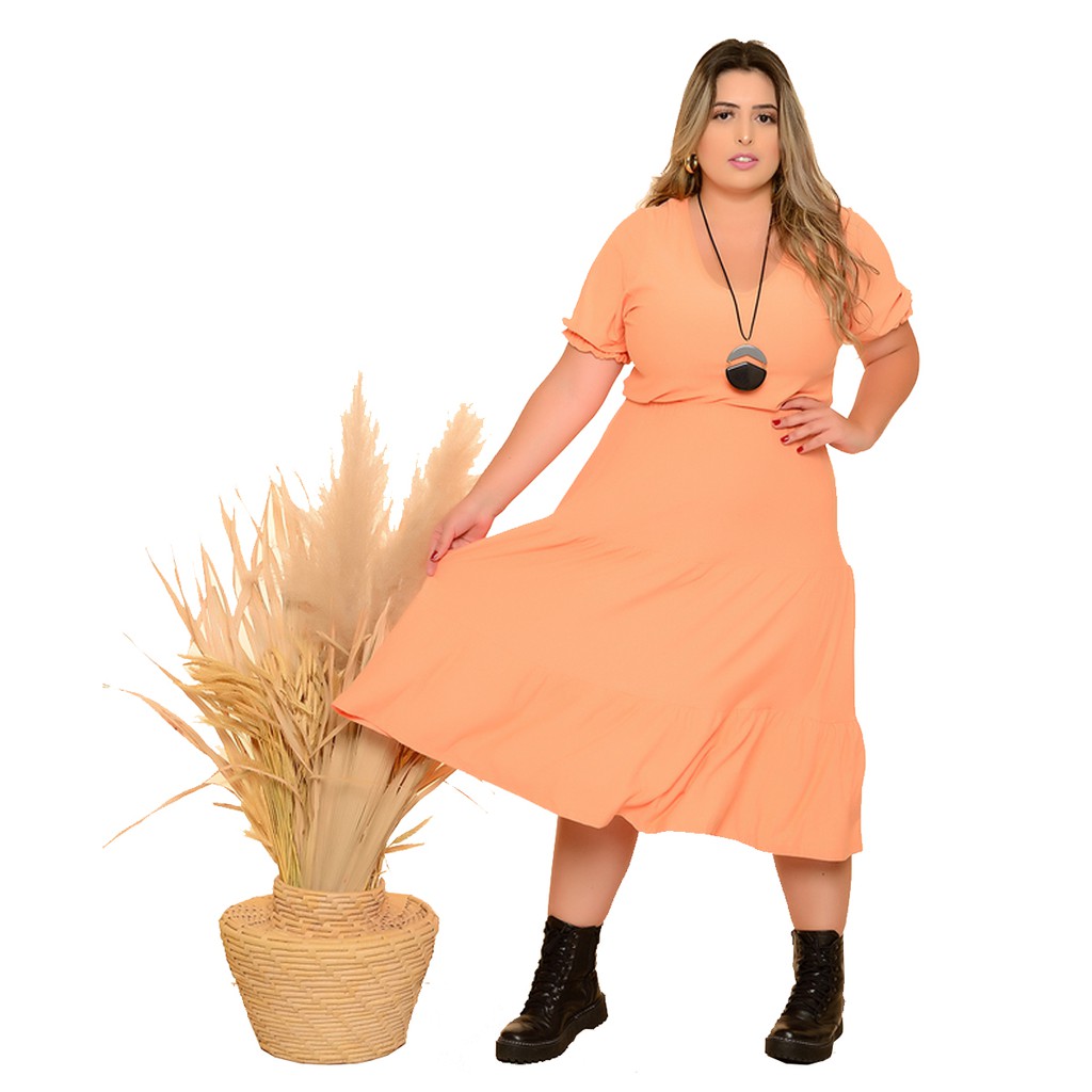 Vestido Plus Size Maria - Atacado | Shopee Brasil