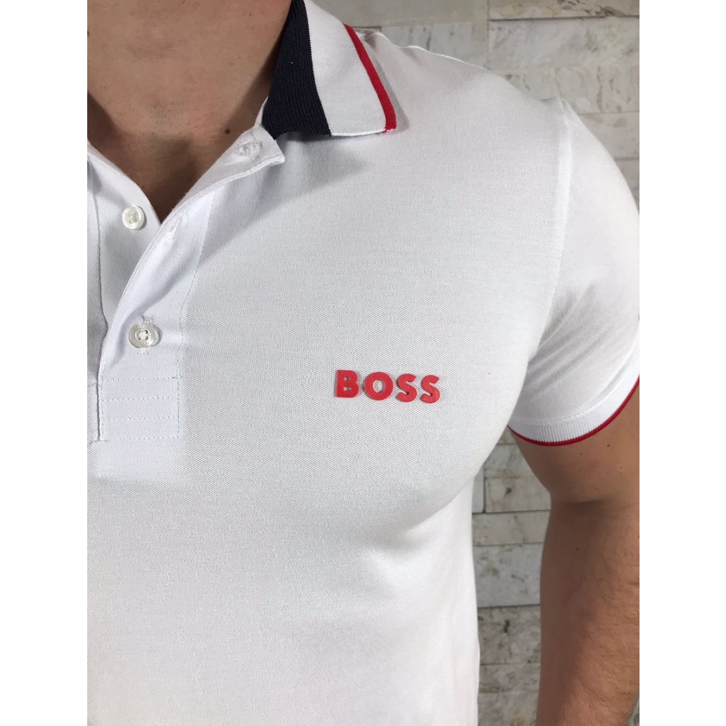 Camiseta Camisa Gola Polo Hugo Boss Várias Cores | Shopee Brasil