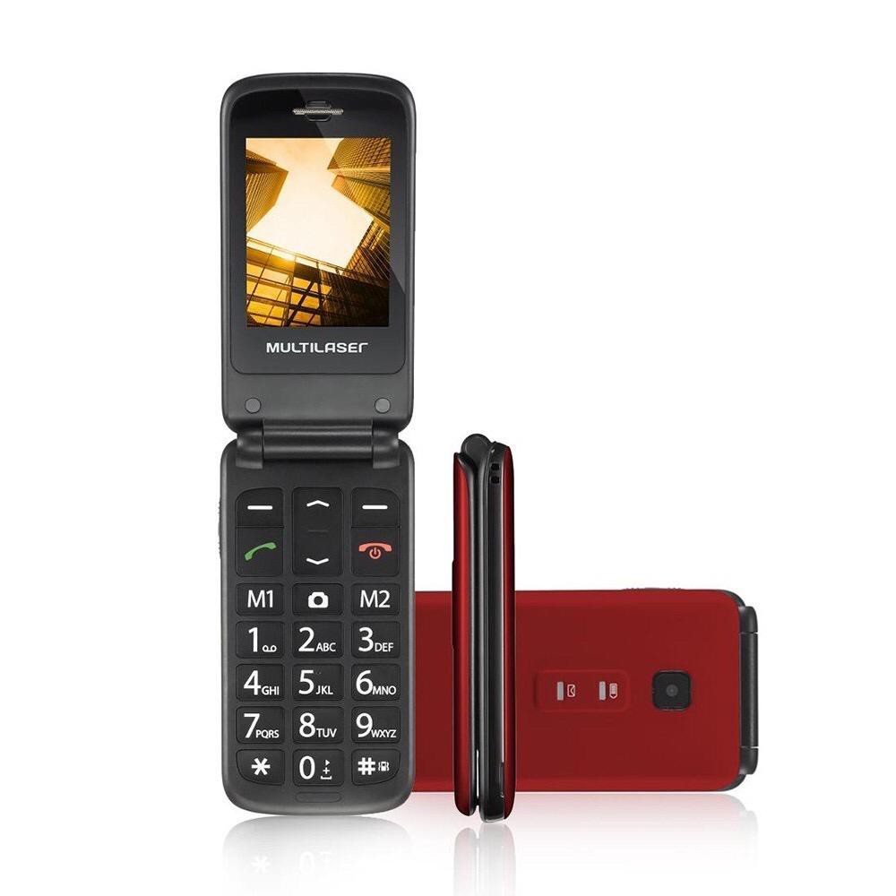Celular Multilaser FLIP Vita Dual CHIP MP3 Vermelho P9021 | Shopee Brasil