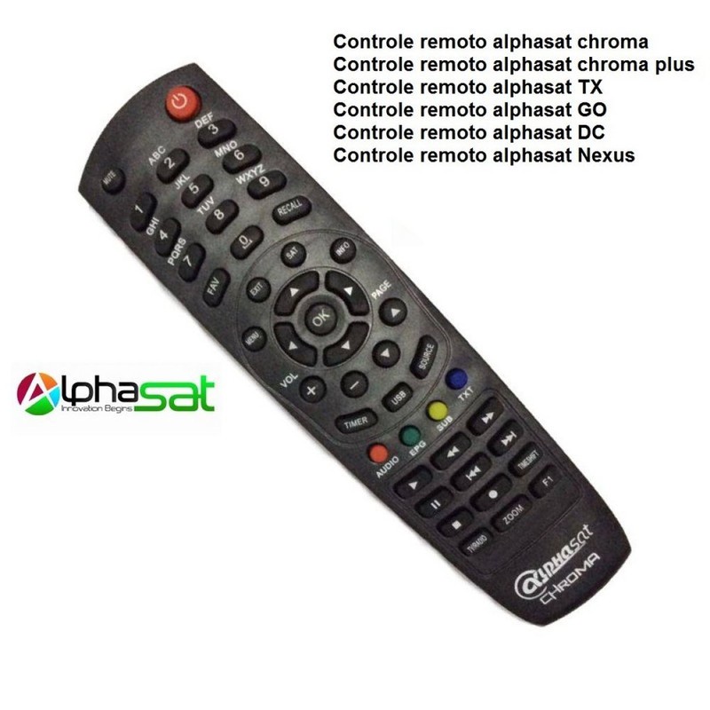 Controle remoto receptor alphasat chroma hd plus pronta entrega | Shopee Brasil