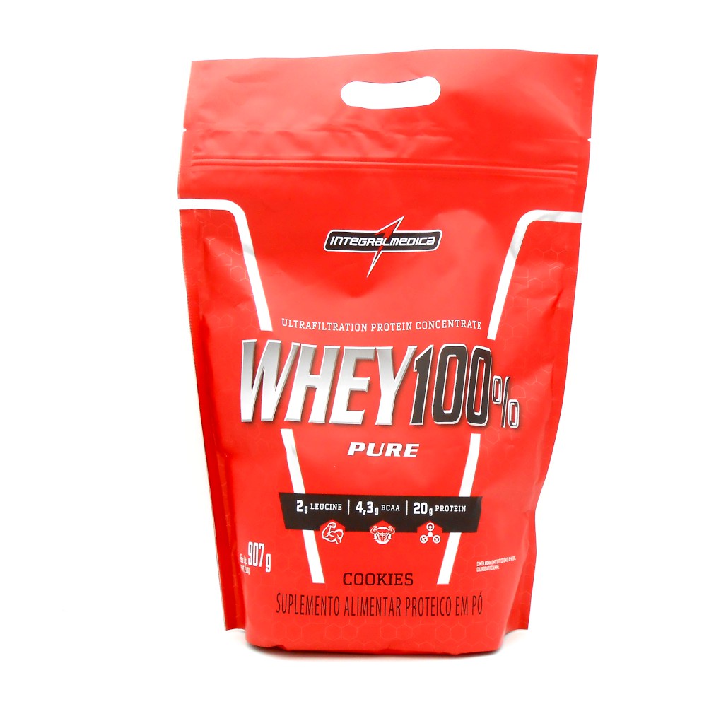 Whey Protein 100% Pure IntegralMedica 907g Refil | Shopee Brasil