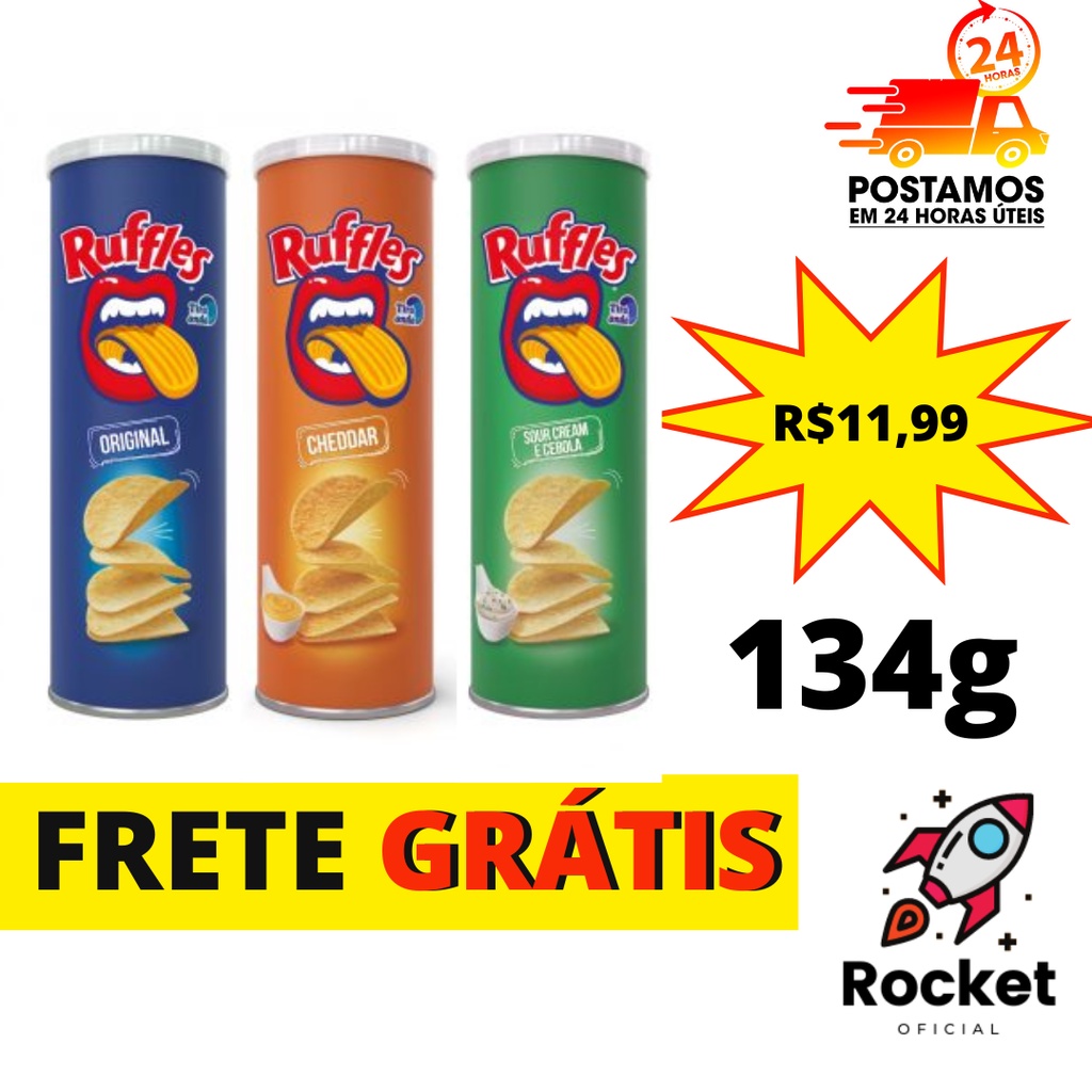 Salgadinho Ruffles Batata Lata Elma Chips Sour Cream 134g | Shopee Brasil