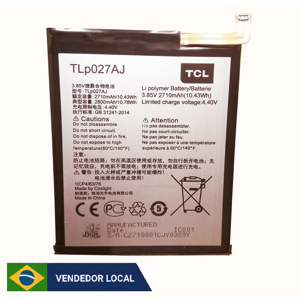Bateria Alcatel pulsemix OT-5085C A5 One Touch A5 CAC2710009CJ TLp027AJ ...
