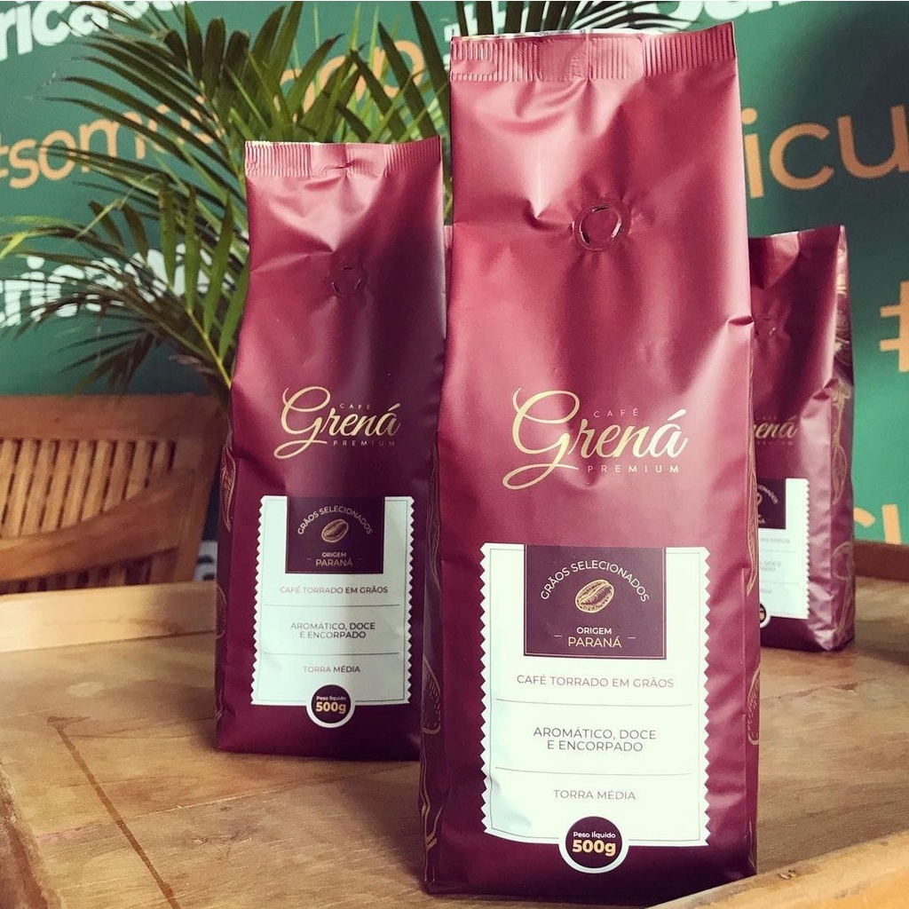 Café Gourmet Em Grão Grená 100% Arábica Grãos Selecionados Torra Média ...