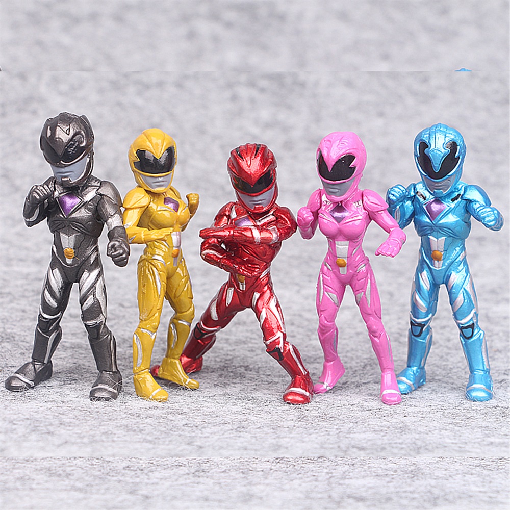 Power Rangers Collection Cartoon Movie Action Figure 5 PCS Doll Gift ...