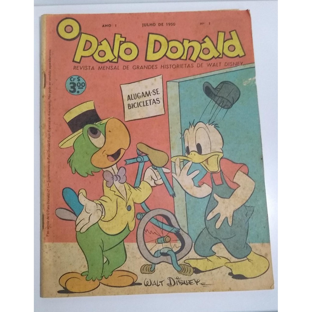 O Pato Donald Ano 1 - N° 1 Julho De 1950 - Walt Disney | Shopee Brasil