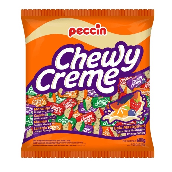 Bala Chewy Creme 600g Peccin | Shopee Brasil